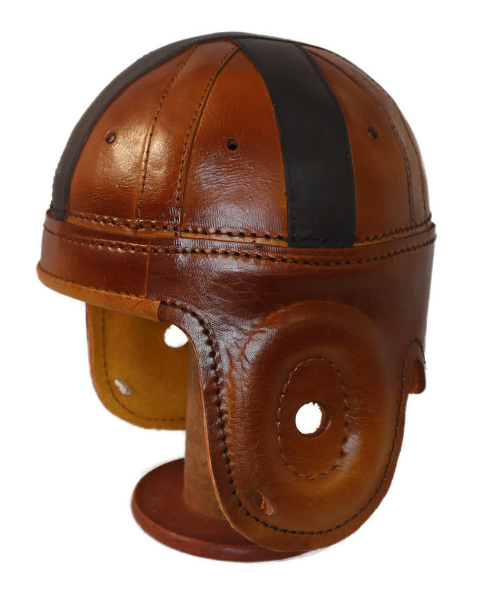 Black Cross Leather Football Helmet – Historic Sports